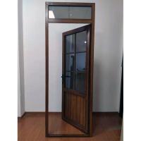 China Custom Aluminum Hinged Doors with 5mm Glass and 2.0mm Profile - Wood Grain Color Exterior Doors for sale
