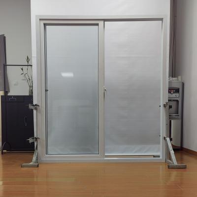China Double Tempered PVC Sliding Glass Doors with White Frame - High Weather Resistance & Custom Sizes for sale