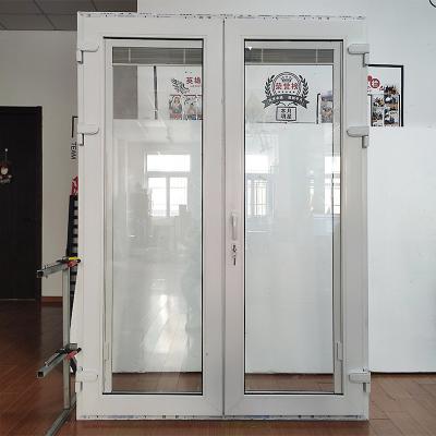 China Modern UPVC Hinged Door with 2.5mm PVC Frame and Double Tempered Glass - Zinc Alloy Hardware for Sound Insulation for sale
