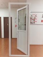 China White PVC Hinged Door 2.5mm with Zinc Alloy Hardware - Customizable Swing Door with Double Tempered Glass for sale