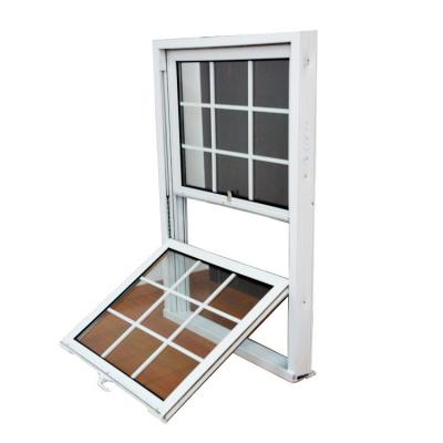 China Traditional PVC Double Hung Windows with 1.5mm Steel Lining - Single/Double Glazed Options for Residential Installation for sale