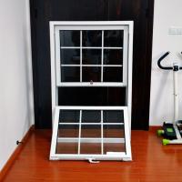 China Traditional PVC Double Hung Windows with 1.5mm Steel Lining - Single/Double Glazed Options for Residential Installation for sale