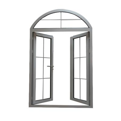China 2.0mm Aluminum French Doors with 5mm+12A+5mm Double Tempered Glass for Heat Insulation and Soundproofing for sale