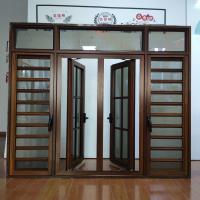 China Single Glass Aluminum Casement Windows with Wood Color Finish - Thermal Break Frame, Custom Sizes up to 2000SQM for sale
