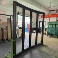 China Curved Thermal Break Aluminum Folding Door with Double/Triple Pane Glass - 2000 sqm Monthly Production - $131-$137 for sale