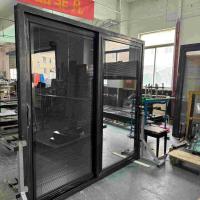 China 3-Track Aluminum Sliding Glass Door with Magnetic Shutter - Double Tempered Glass & Chinese Top Hardware for Commercial & Residential Use for sale