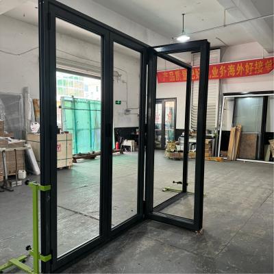 China Thermal Break Aluminum Folding Door with Double Tempered Glass - 40dB Sound Insulation, CE Certified for sale