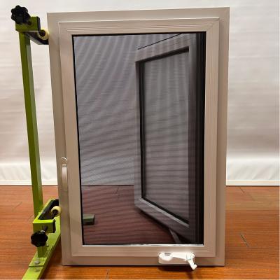 China Aluminum Casement Windows Double Tempered Glass Fiberglass Flyscreen N-60 for sale