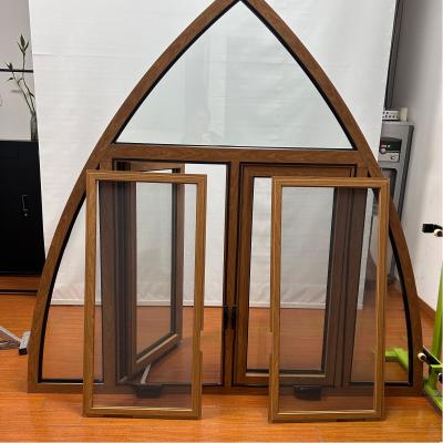 China Triangular Aluminum Casement Window Soundproof Glass 80-120cm Residential Bedroom for sale