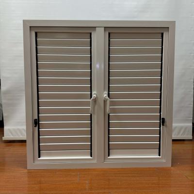 China Aluminum Casement Window with 60mm Manual Shutters - Custom Sizes & CE Certified for sale