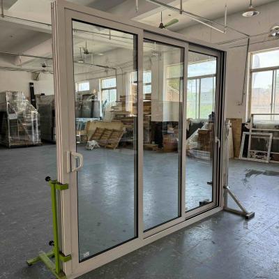 China Aluminum Frame Sliding Glass Door Double Tempered Glass 2 Track Sound Insulation Balcony for sale