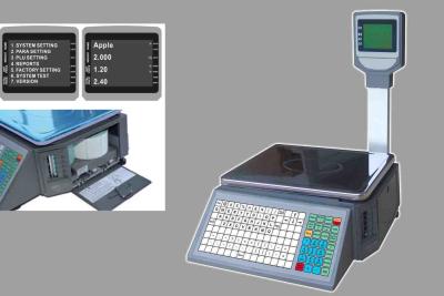China Electronic Digital Weighing Scale With Label Printing, LCD Display Label Printing Scale for sale