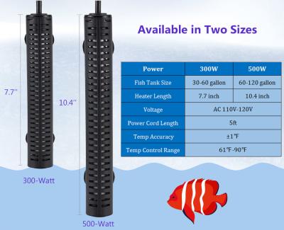 China 500W Energy Efficient Aquarium Heater 120 Gallon for sale