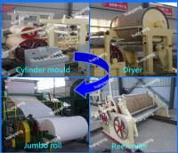 China 5 -6T/D Pulp and Waste Paper Recycling Jumbo Roll Toilet Tissue Paper Roll Making Machine for sale