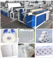 China Automatic Toilet Tissue Paper Roll Rewinding Converting Making Machine With Perforating and Embossing for sale