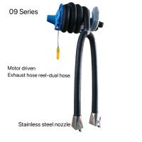 China Two Nozzle Manual Spring Hose Reel Vehicle Repair Exhaust Extraction Hose Reel for sale