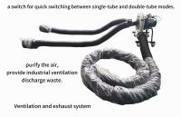 China Heavy Duty Portable Exhaust Extractor with Detachable Fan  Y Hose Valve for Garages for sale