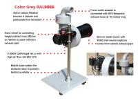 China Mobile Activated Carbon Exhaust Extractor for Diesel Truck Vehicle Fume Removal for sale