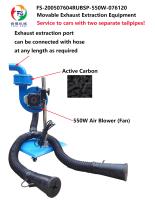 China Portable Exhaust Extractor with Carbon Filtration Mobile Emission Test & Workshop Air Cleanup Cart for sale