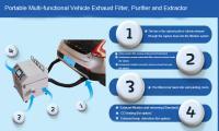 China Portable Exhaust Extractor with LCD Display  DPF Carbon Filter Dual-Hose Diesel Fume Purification Unit for sale