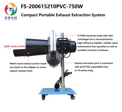 China 8m 10m Gasoline Vehicle Exhaust Extraction 1.1KW Portable Exhaust Extractor for sale