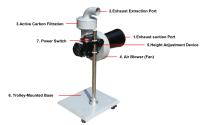 China Portable Exhaust Extractor with Activated Carbon Filter  Mobile Trolley System for Garage Fume Removal for sale