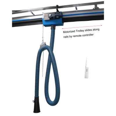 China Fire Station Sliding Rail Trolley Smoke Hose  Overhead Fume Removal Rail Trolley for sale