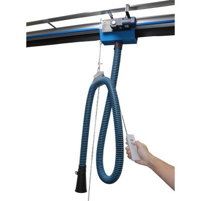 China Industrial Sliding Rail Trolley Sliding Exhaust Hose Reel Ceiling Mounted Car Accessories for sale