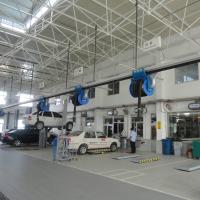 China Industrial Exhaust Sliding Rail Trolley with High Temperature Resistance Multiple Hose Diameters and Semi-Automatic Function for sale