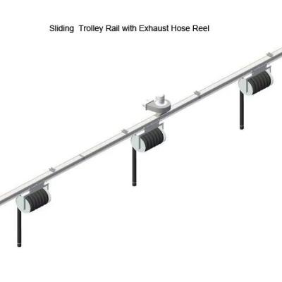 China Semi Auto Portable Rail Trolley Retractable Rail Mounted Trolley For Vehicle Fume Extraction for sale