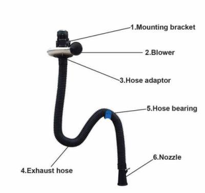 China Simple Wall-Mounted 550W High-Temperature Single Hose Resistant Exhaust Extractor Vehicle Fume Removal System for sale