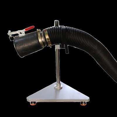 China Mobile Exhaust Hose Support Stand Adjustable Cart For Vehicle Repair Workshops 100mm for sale