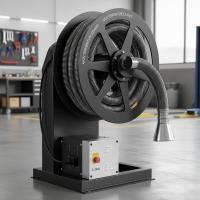 China 400C High Temperature Spring Hose Reel 152mm Diesel Truck Exhaust Extraction System 2.2KW for sale