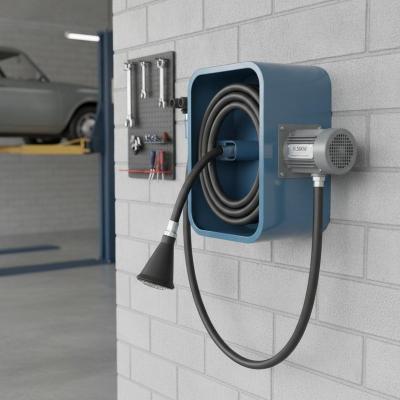 China 76mm Spring Hose Reel 8m Exhaust Extraction System 0.55KW for Small Auto Repair Workshop Garage for sale