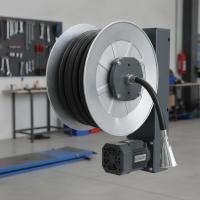 China 76mm Spring Hose Reel 10m Exhaust Extraction System 0.55KW for Motorcycle ATV UTV Repair Workshop for sale