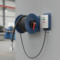 China 127mm Spring Hose Reel 8m Exhaust Extraction System 2.2KW for Industrial Welding Fume Extraction Workshop for sale