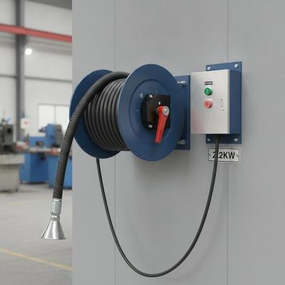 China 127mm Spring Hose Reel 8m Exhaust Extraction System 2.2KW for Industrial Welding Fume Extraction Workshop for sale