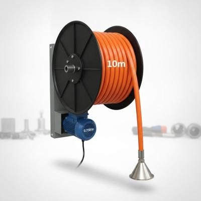 China 127mm Spring Hose Reel 10m Exhaust Extraction System 0.75KW for Diesel Generator Testing Maintenance Workshop for sale