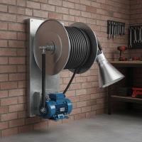 China 152mm Spring Hose Reel 8m Exhaust Extraction System 0.55KW for Personal Garage Home Workshop DIY Enthusiast for sale