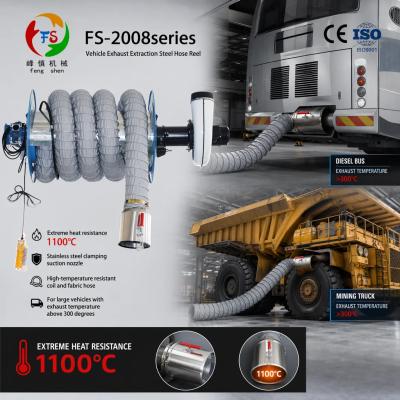 China Semi-Automatic Motorized Hose Reel with 220V Motor and High-Temperature Resistant Hose for Exhaust Gas Extraction for sale