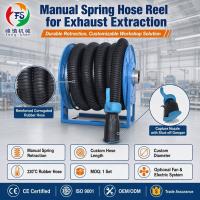 China Semi Automatic Manual Spring Exhaust Spring Hose Reel Retractable High Temp Hose for sale
