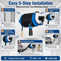 China Electric Exhaust Hose Reel High Temperature Retractable Vehicle Fume Extraction System for sale