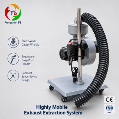 China Portable Exhaust Extraction Trolley with 0.55KW Air Blower 4m Hose Length and Aircraft-Grade Aluminum Construction for sale