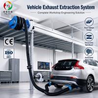 China Industrial Rubber Hose Exhaust Hose Reel with Manual Operation and Quick Nozzle Adjustment for Automotive Workshops for sale