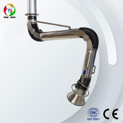 China Flexible Smoke Extraction Arm Wall Ceiling Mounted 360 Rotatable Welding Fume Suction Arm with Suction Hood Industrial Workshop for sale