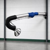 China Flexible Smoke Extraction Arm Wall Ceiling Mounted 360 Rotatable Welding Fume Suction Arm with Suction Hood Industrial Workshop for sale