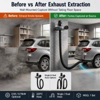 China 76mm 102mm Double Exhaust Extractor Vehicle Fume Exhaust Extraction System for sale