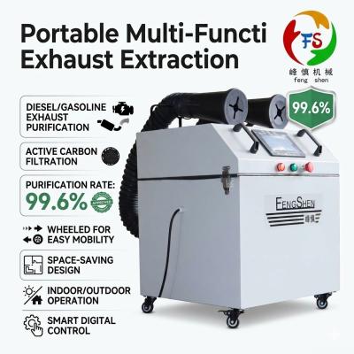 China Portable Exhaust Extractor with 99.6% Filtration Efficiency and 1650 CFM for Vehicle Exhaust Purification for sale