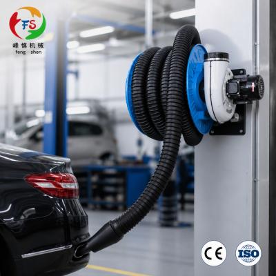 China Manual Spring Drive Exhaust Hose Reel with Rubber Hose Dia 100mm for Wall or Ceiling Mounting for sale