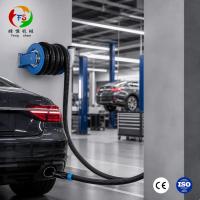 China Steel Plate Exhaust Hose Reel Quick Release Clamp Ring Wide Nozzle Workshop for sale
